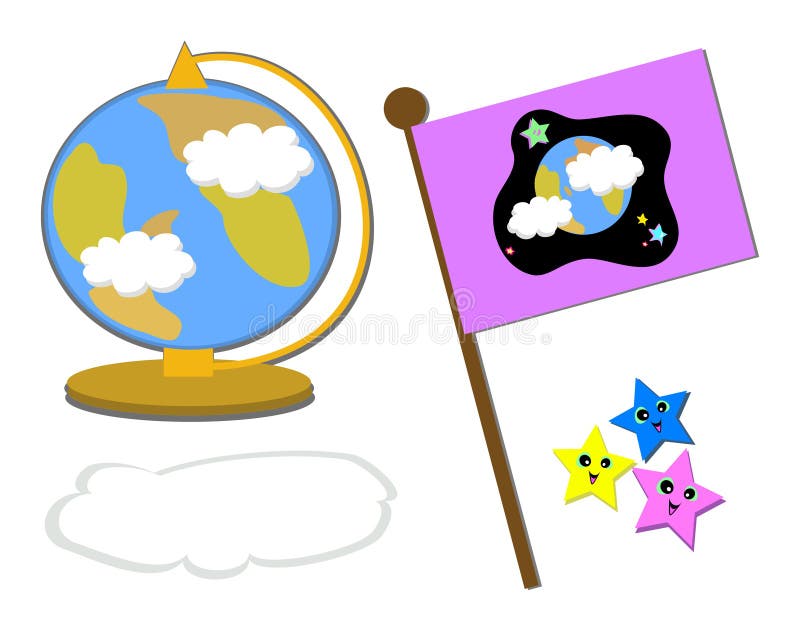 Mix of Earth, Clouds, and Stars Stock Vector - Illustration of sweet ...