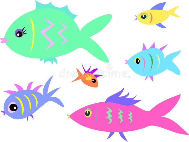Mix Fish Different Shapes Stock Illustrations – 14 Mix Fish Different ...