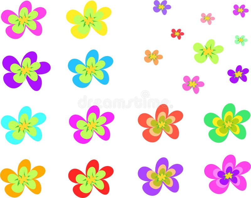 Mix Five Point Flowers Stock Illustrations – 3 Mix Five Point Flowers ...