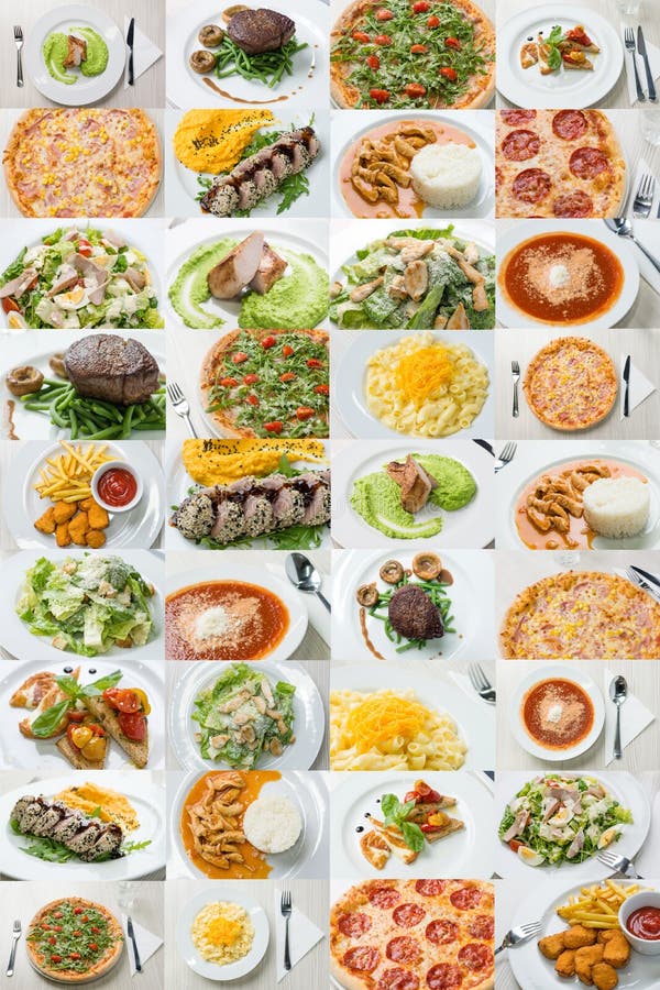 Mix of Food Served in Restaurant Stock Photo - Image of kitchen ...