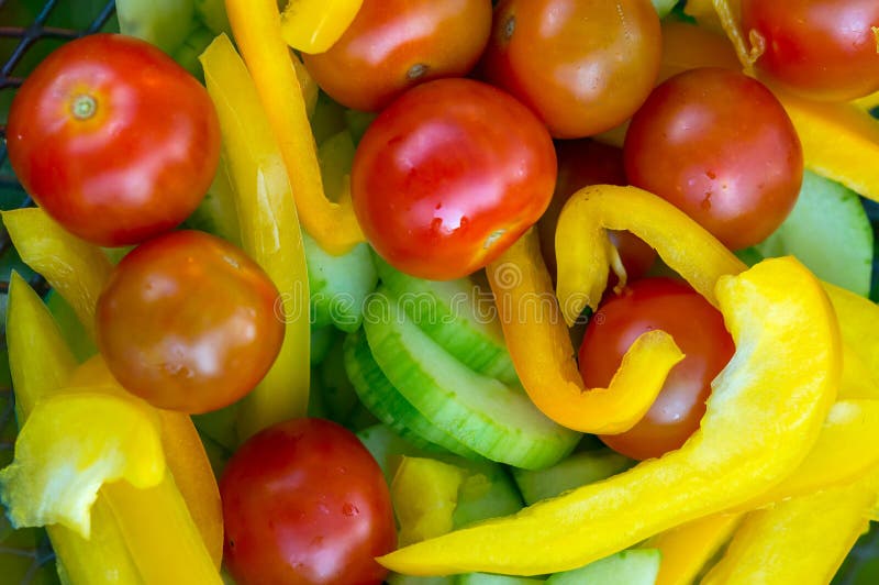 Mix of Fresh Cut Vegetables Stock Photo - Image of cucumber, harvest ...
