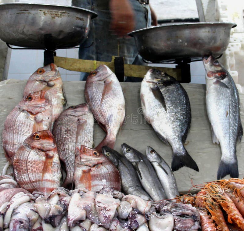 Mix of Fresh Fish on the Open Market Stock Image - Image of delicious ...