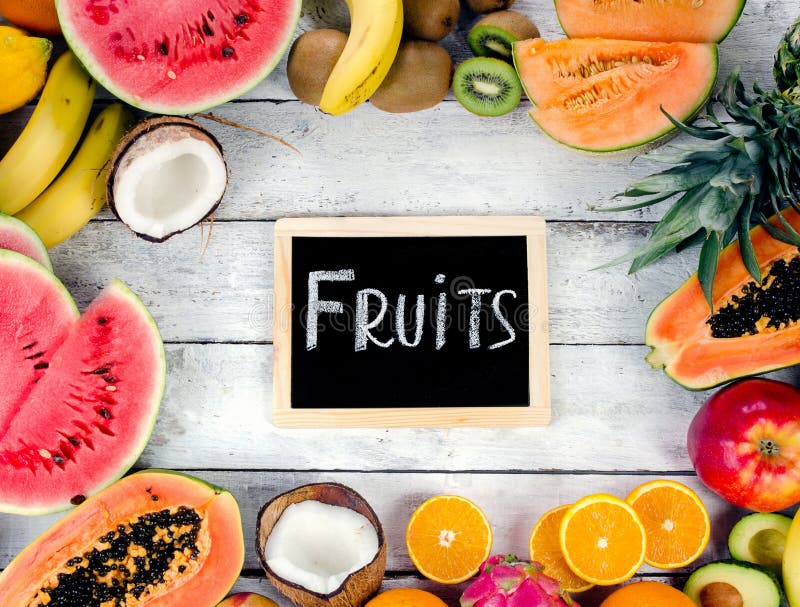 Mix Fresh Fruits Background. Stock Photo - Image of watermelon, natural ...