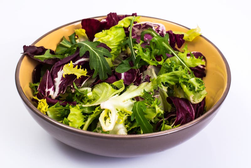 Mix of Fresh Lettuce on White Background Stock Image - Image of closeup ...