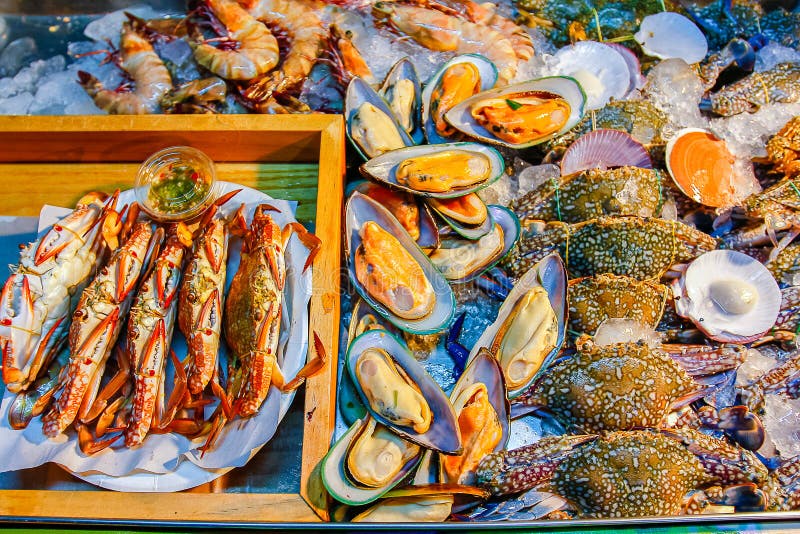 Mix Fresh Sea food stock photo. Image of shrimp, spicy - 98761008