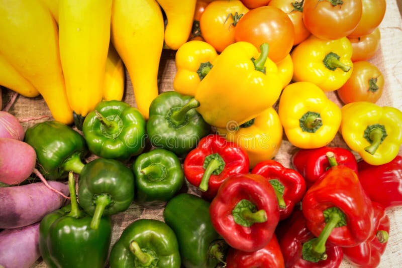 Mix Fresh Vegetables. Bell Pepper Sweet Pepper Capsicu Stock Photo ...