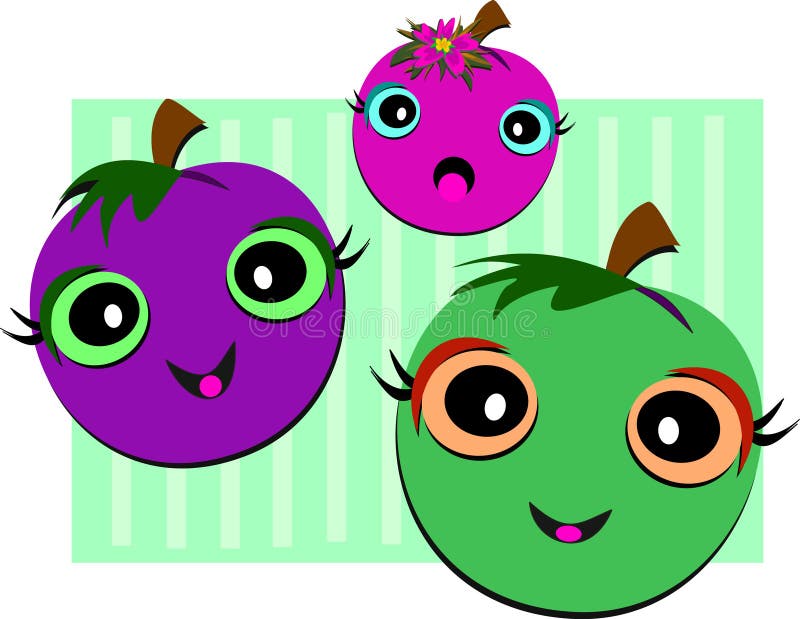 Mix of Fruit Faces stock vector. Illustration of cartoon - 25665178