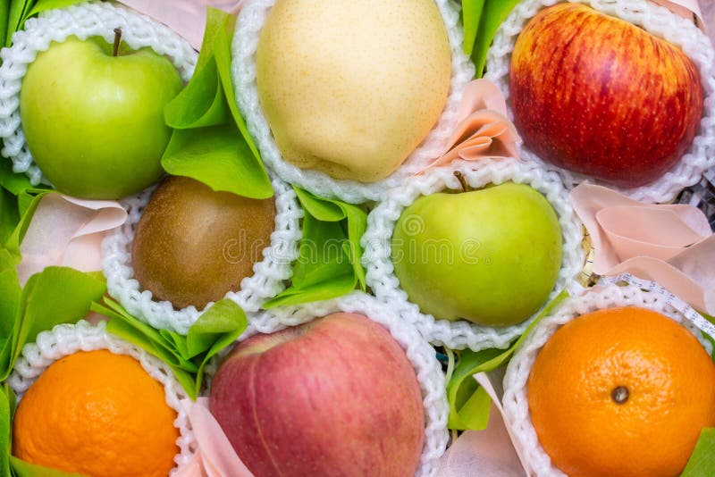 Mix Fruit Set in Box Premium Gift Stock Photo - Image of fruits, fruit ...