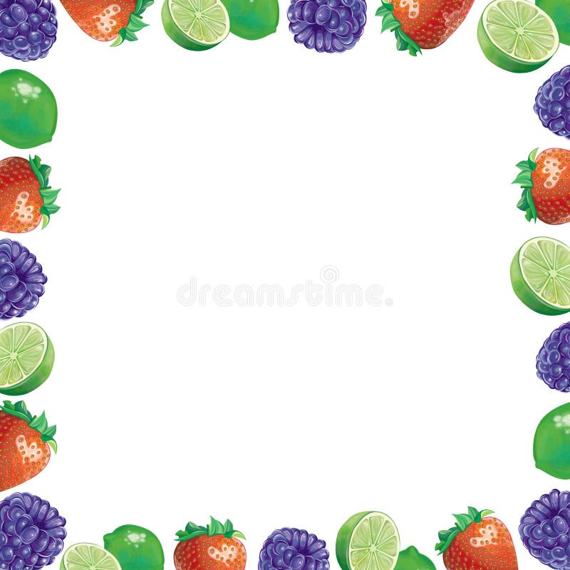 Mix fruits frame stock illustration. Illustration of design - 31471332