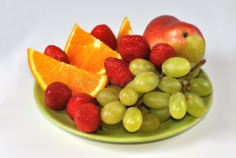 Mix of fruits on plate stock photo. Image of agriculture - 24673498
