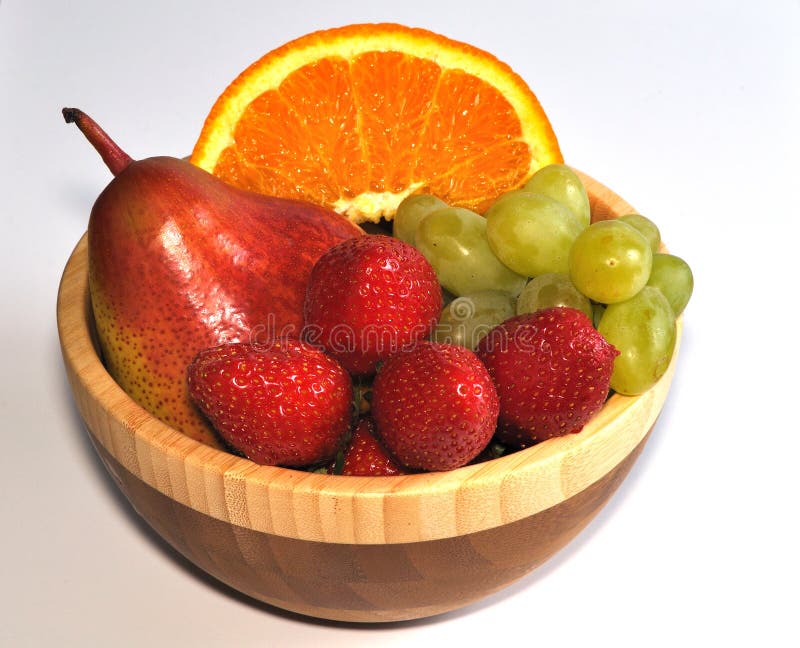 Mix of Fuits in Wooden Dish Stock Image - Image of appetizing, grape ...