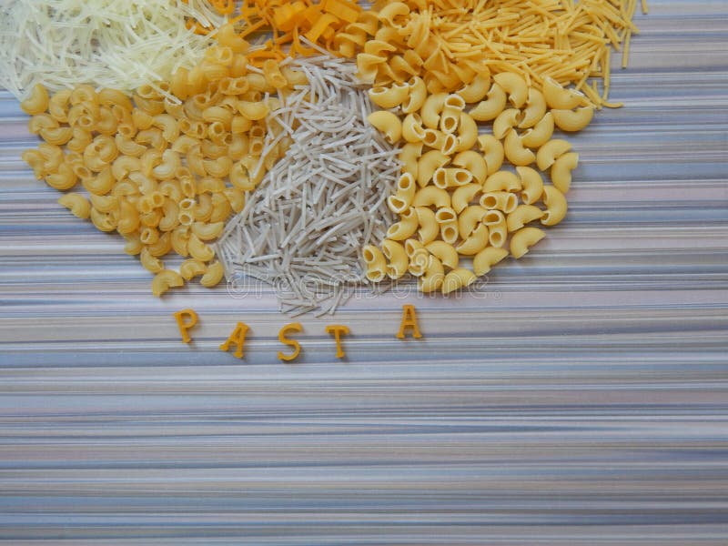 Mix of Pasta with Different Composition and Texture and Copy Space ...