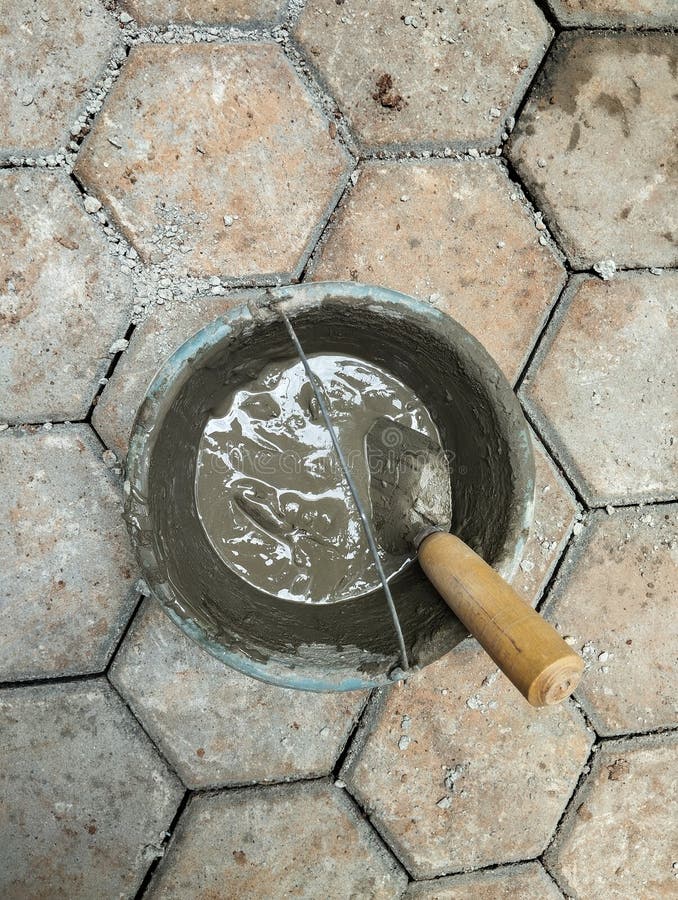 Mix the Gray Cement in the Blue Bucket until There are No More Cement ...