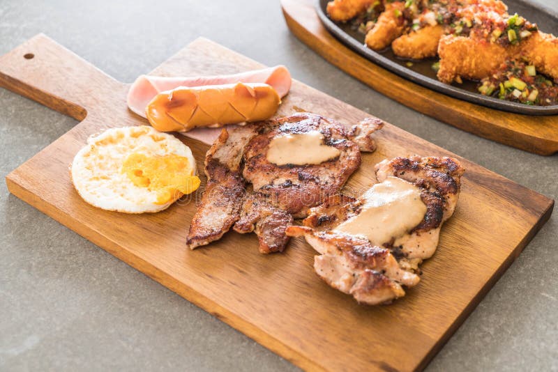 Mix grilled steak stock photo. Image of meat, pork, fried - 96552150