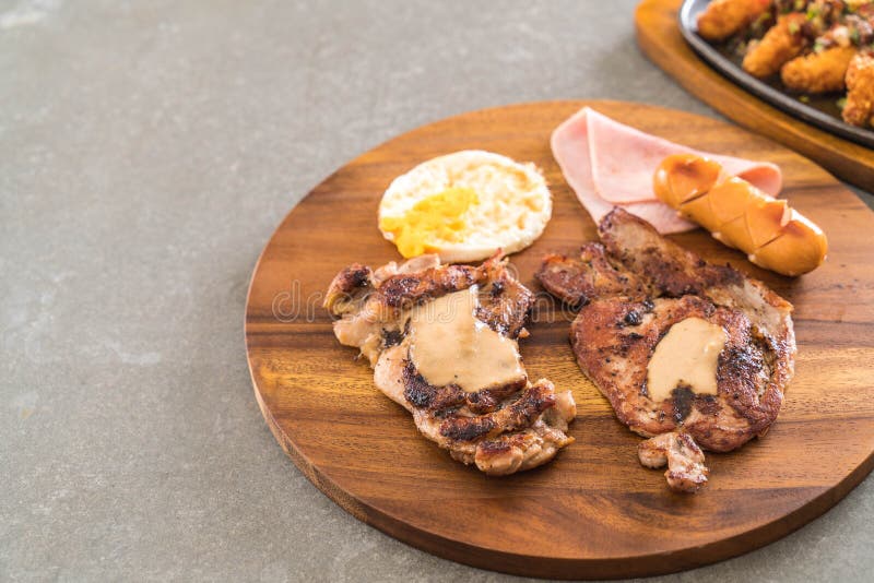 Mix grilled steak stock photo. Image of pork, restaurant - 99410254