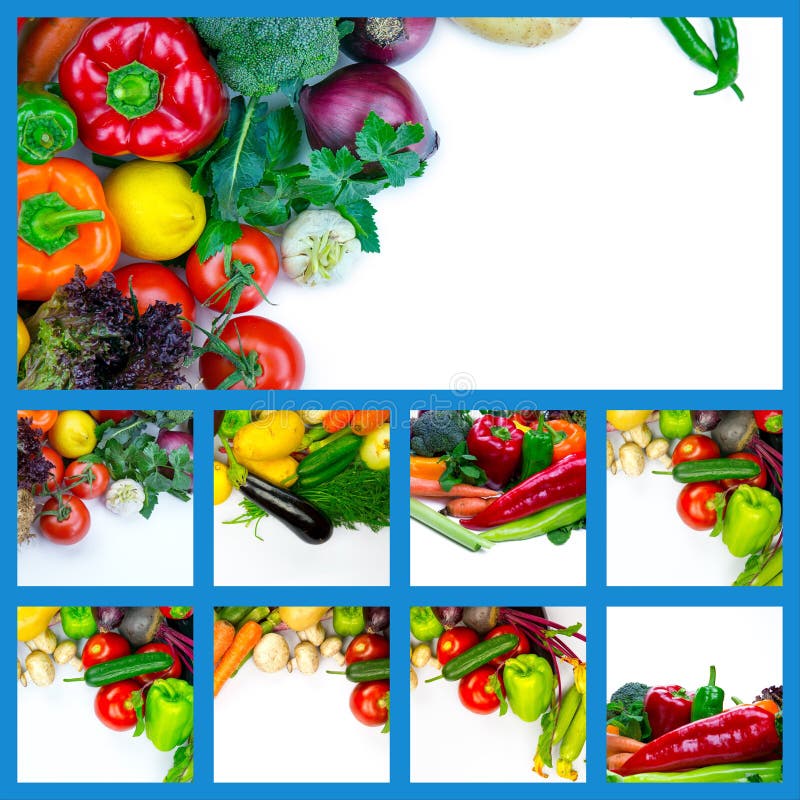 Mix of Healthy Organic Vegetable Collage Stock Photo - Image of organic ...