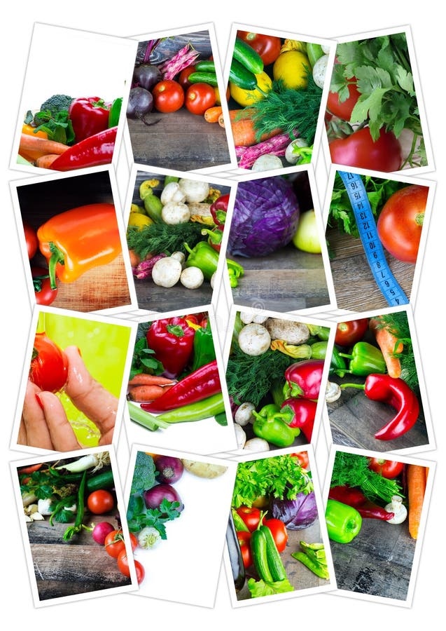 Mix of Healthy Organic Vegetable Collage Stock Image - Image of harvest ...