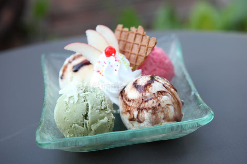Mix ice cream stock image. Image of glass, cone, delicious - 141552125