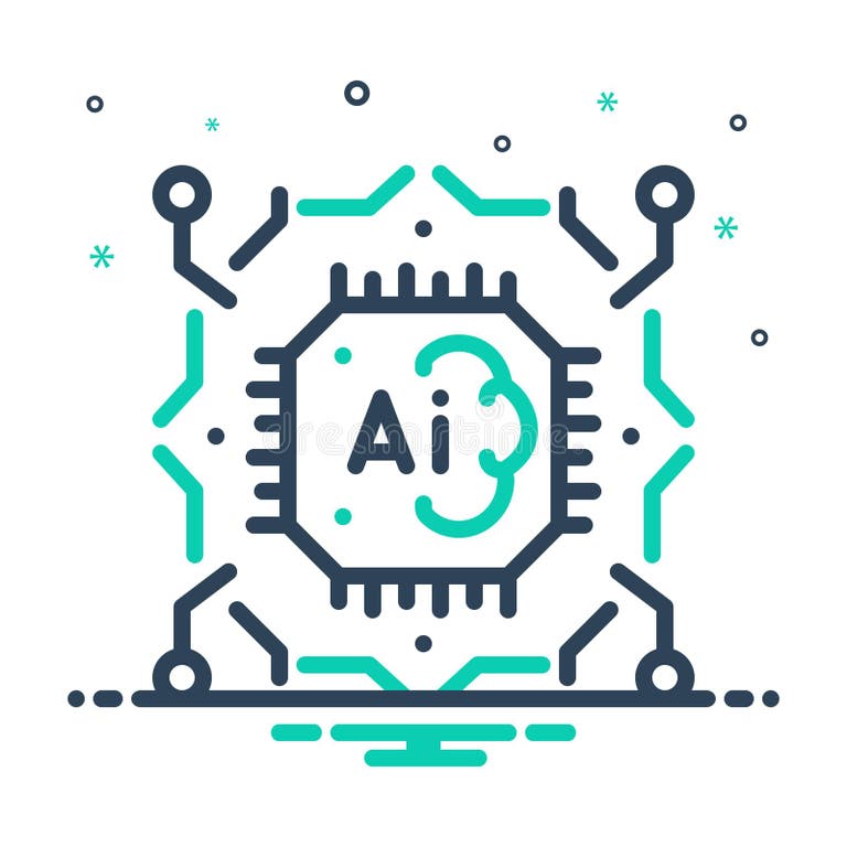 Mix Icon for Artificial Intelligence, Artificial and Electric Stock ...
