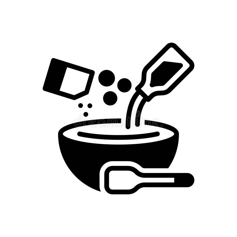 Black Solid Icon for Mix, Blend and Preparation Stock Vector ...