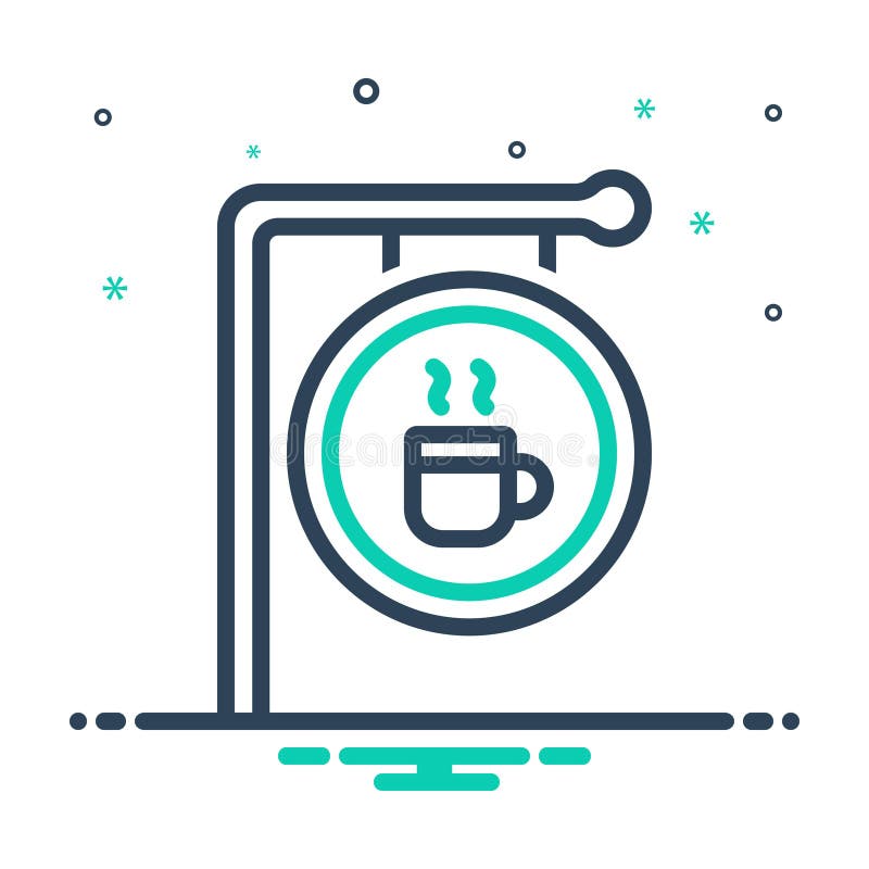 Mix Icon for Coffee Sign, Coffee and Signboard Stock Illustration ...