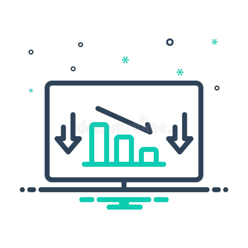 Mix Icon for Decrease, Lesson and Reduce Stock Illustration ...