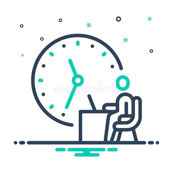 Mix Icon for Punctuality, Accurate and Office Stock Vector ...