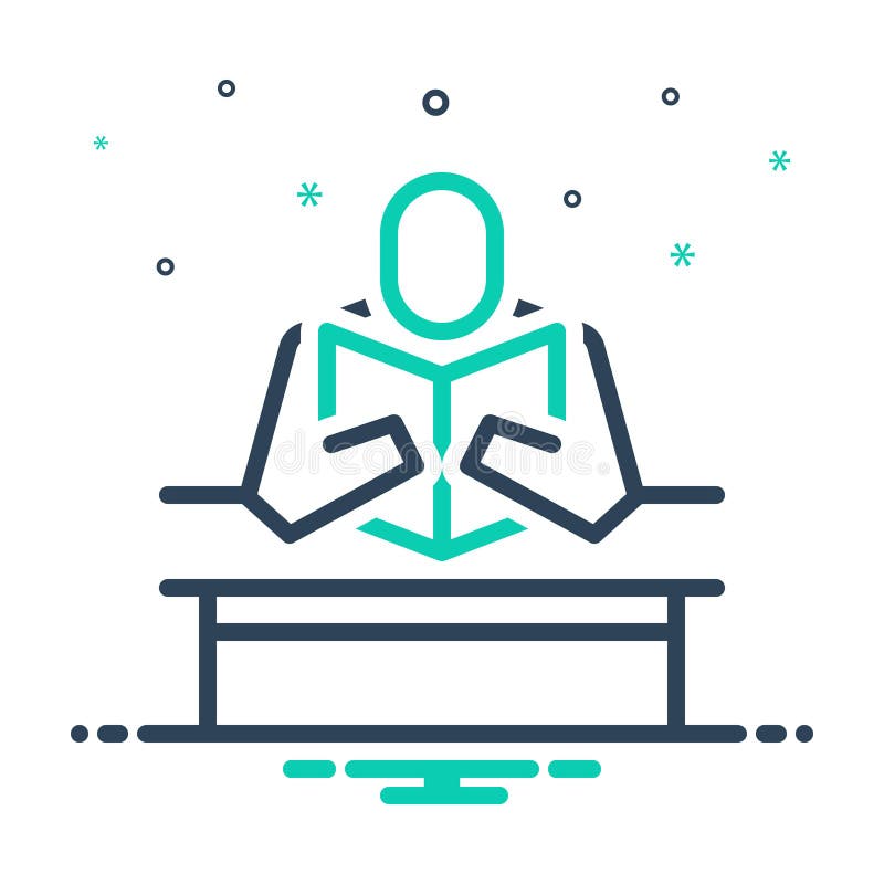 Mix Icon for Reading, Education and Book Stock Illustration ...
