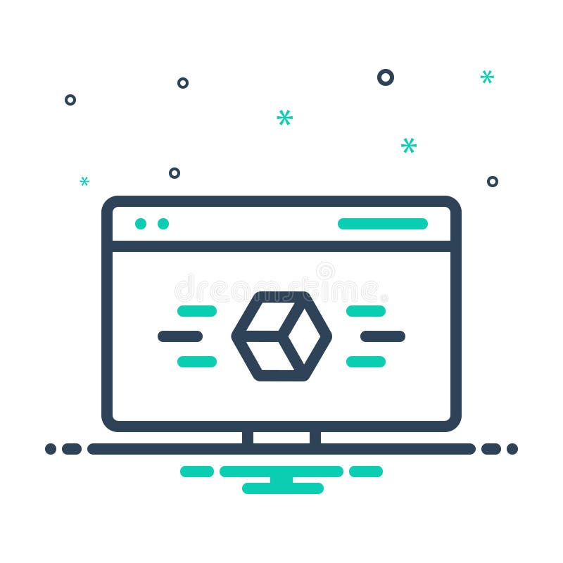 Mix Icon for Rendering, Computer and Visualisation Stock Illustration ...