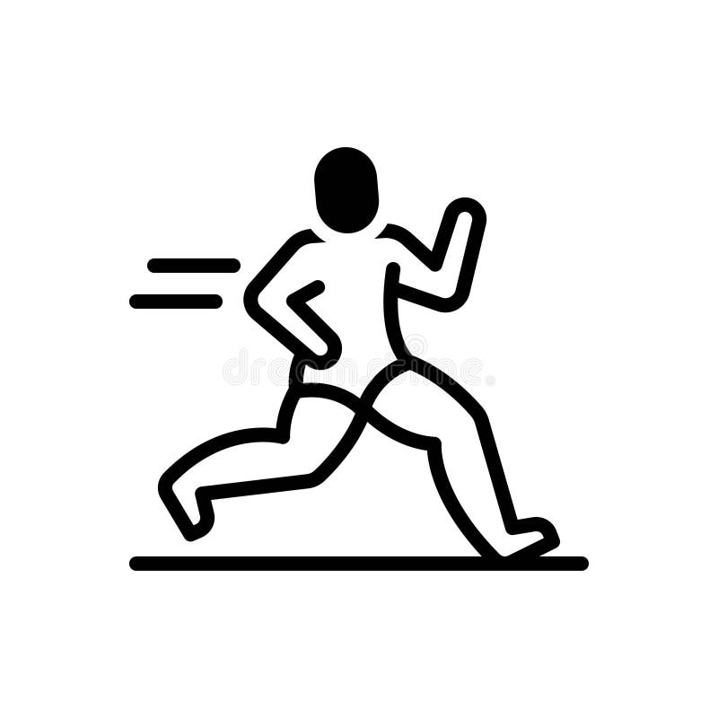 Black Solid Icon for Running, Sprinter and Runner Stock Vector ...