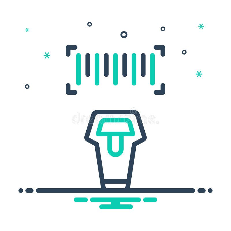 Mix Icon for Scanner, Code and Electronic Stock Vector - Illustration ...