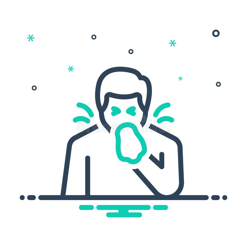 Mix Icon for Sneezing, Runny Nose and Cold Stock Illustration ...