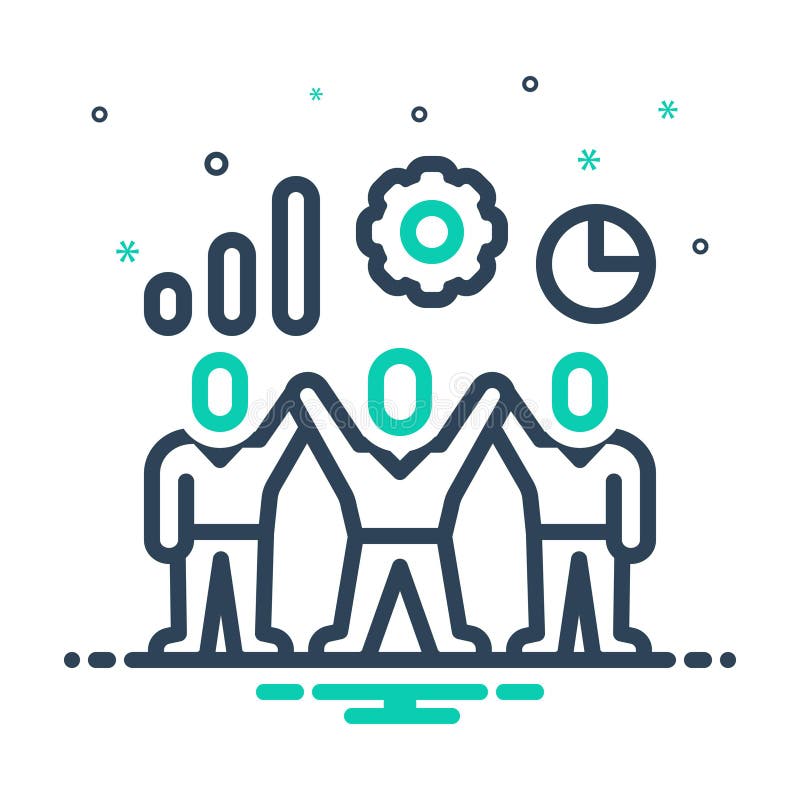 Mix Icon for Teamwork, Team and Cogwheel Stock Vector - Illustration of ...