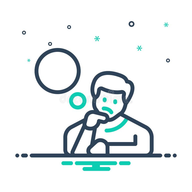 Mix Icon for Thinking, Brooding and Thought Stock Illustration - Illustration of worried, musing ...