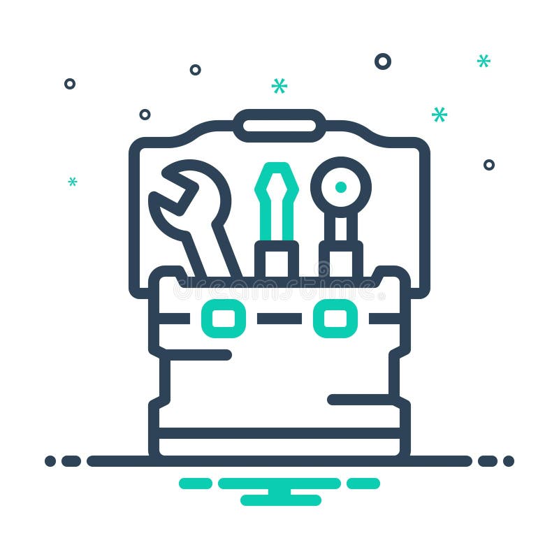 Mix Icon for Toolbox, Toolkit and Hammer Stock Vector - Illustration of ...