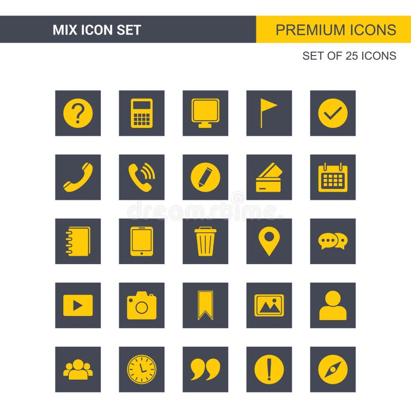 Mix icons set vector stock vector. Illustration of concept - 120629918