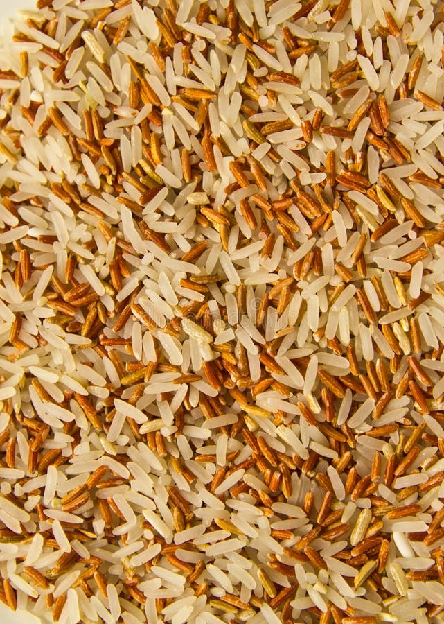 Mix Jasmin Organice Rice and Brown Rice Stock Image - Image of grain ...
