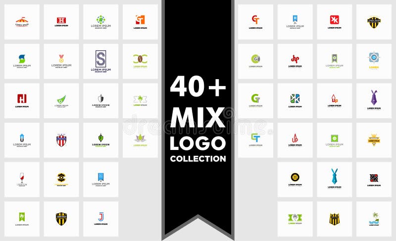 Mix Logo Collection Template Vector Stock Illustration - Illustration ...
