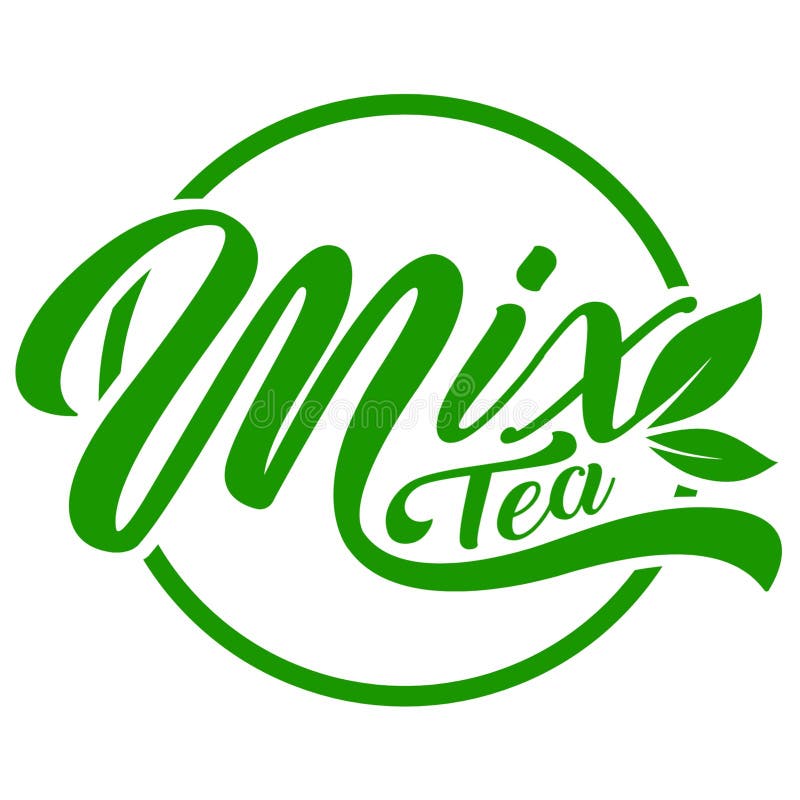 Mix logo tea teh hijau stock illustration. Illustration of logo - 331561599