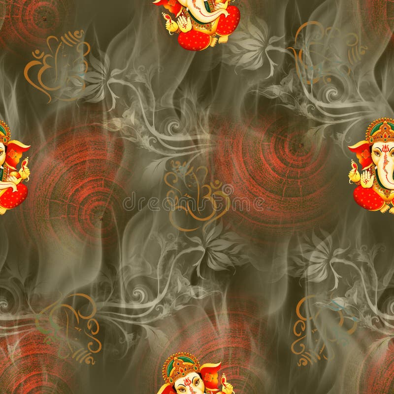 Mix and Match Allover Design God Ganesha Stock Illustration ...