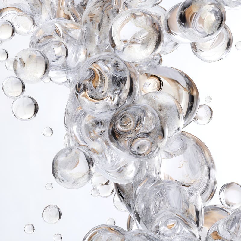 Mix of Metallic Bubbles and Water Bubbles, Octane Render, 4k, 8k, Sharp ...