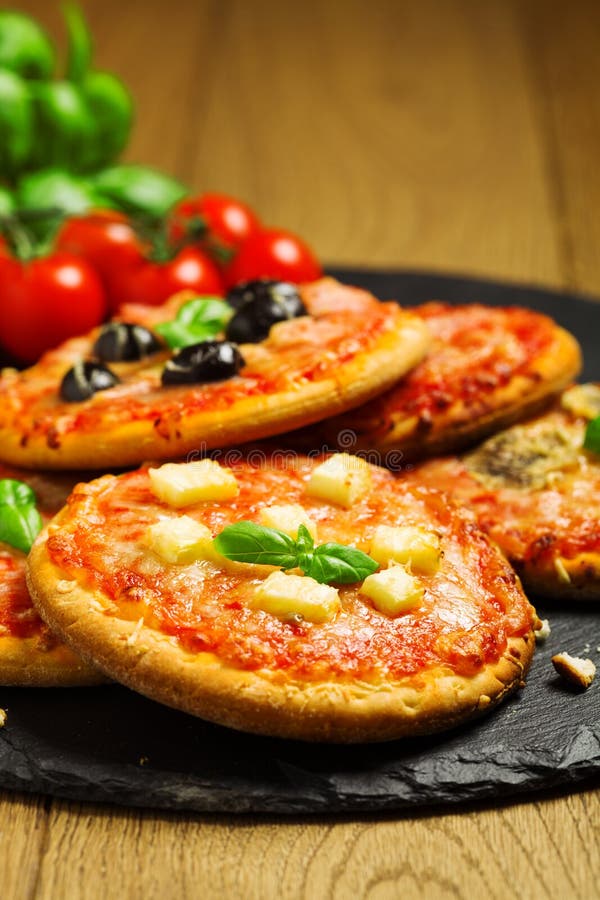 Two Pizzas in Stone Oven is Cooking. Stock Image - Image of food ...