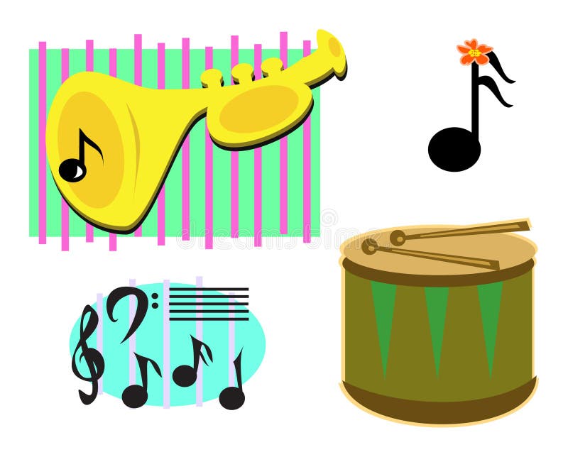 Mix of Musical Notes, Symbols, and Keyboard Stock Vector - Illustration ...