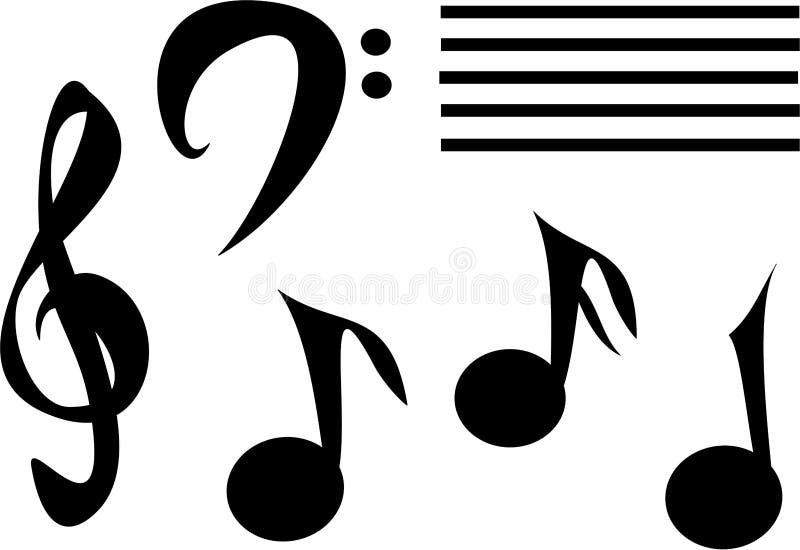 Mix of Musical Notes, Symbols, and Keyboard Stock Vector - Illustration ...