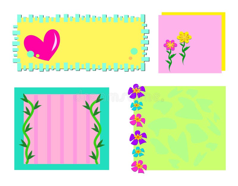 Mix of Nature and Heart Frames Stock Vector - Illustration of shapes ...