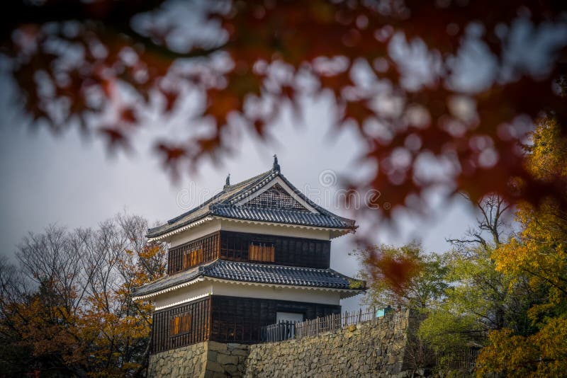 Ueda Castle during autumn stock photo. Image of outdoors - 136012970