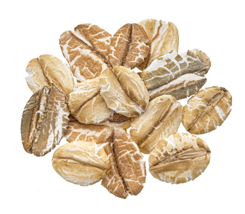 Mix of Oat and Rye Flakes Isolated on White, Top View Stock Image ...