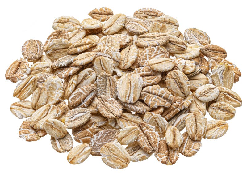 Mix of Oat and Rye Flakes Isolated on White, Top View Stock Image ...