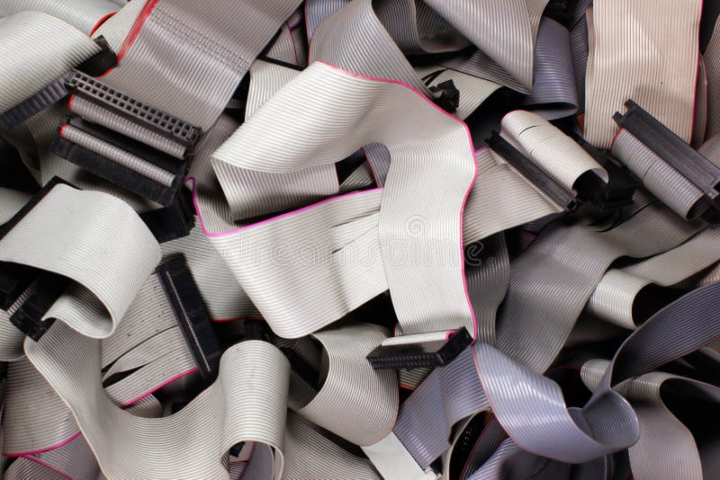 Mix of Old Computer Floppy Cables Stock Image - Image of peripherals ...