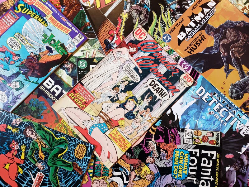 A Mix of Old Vintage and New Comic Books Editorial Stock Image - Image ...